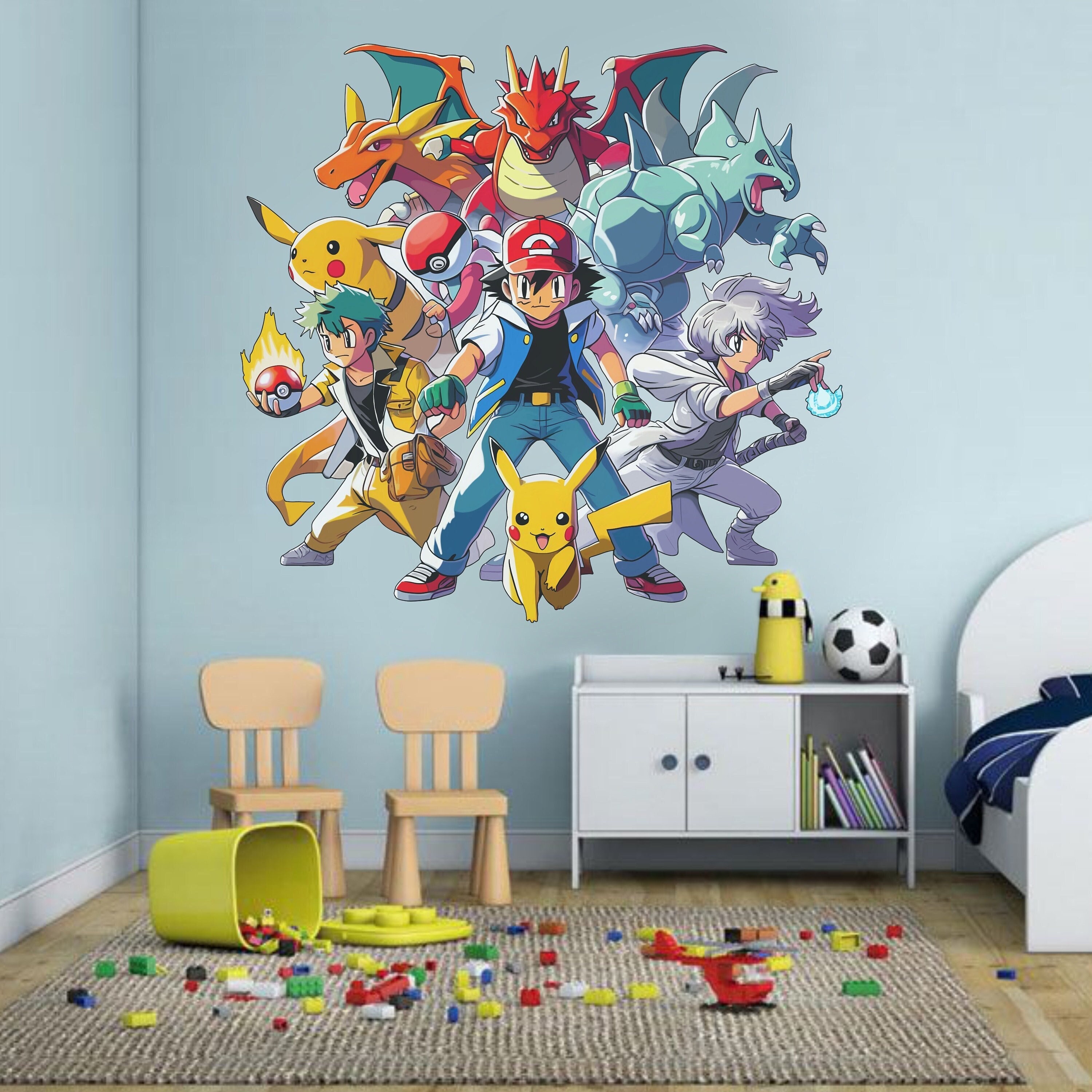 Pokemon Wall Decal Pikachu Wall Art Pokeball Wall Decal Monsters ...