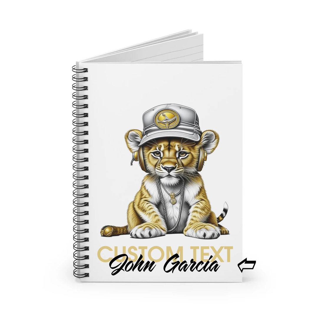 Personalized Notebook Lion Cub Spiral Notebook Ruled Line Lion Notebook ...