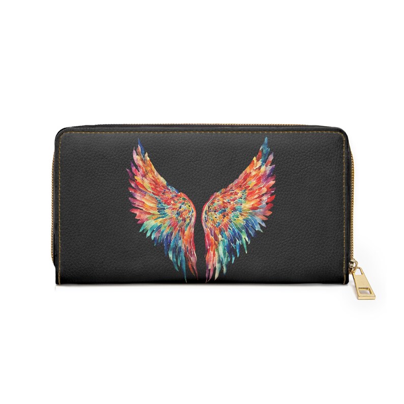 Black Wallet. Angel Wings Print Wallet. Beach Print Wallet. Zipper ...