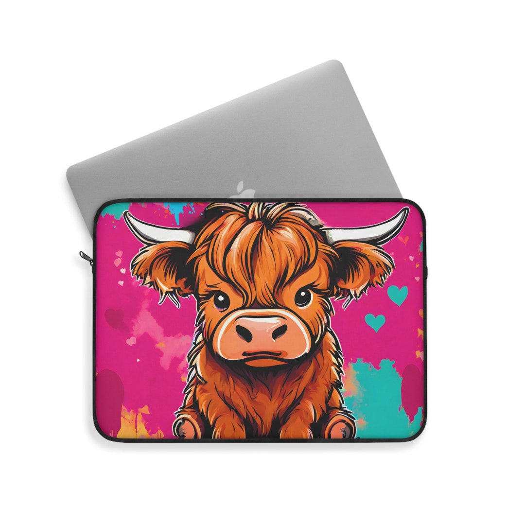 Highland Cow Print Laptop Sleeve. Cool Gift. Gift for Mom. Gift for Her ...