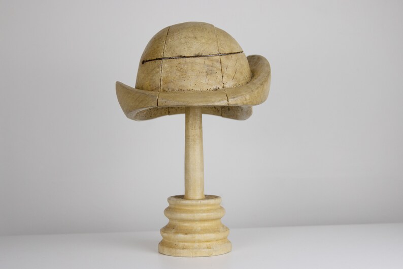 Vintage Cloche Hat Block. MILLINERY Wooden 5 Part Puzzle Hat BLOCK Form ...