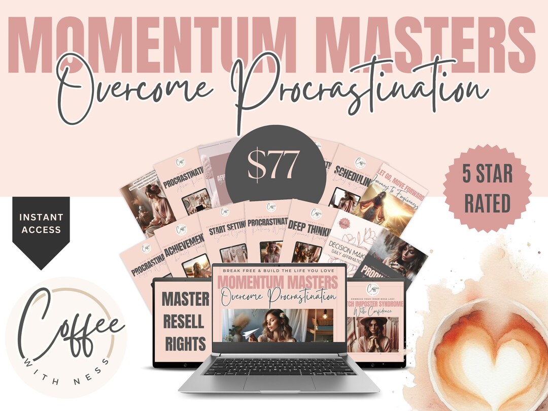 Overcome Procrastination Course, Productivity, Time Management, Digital Download, Self ...