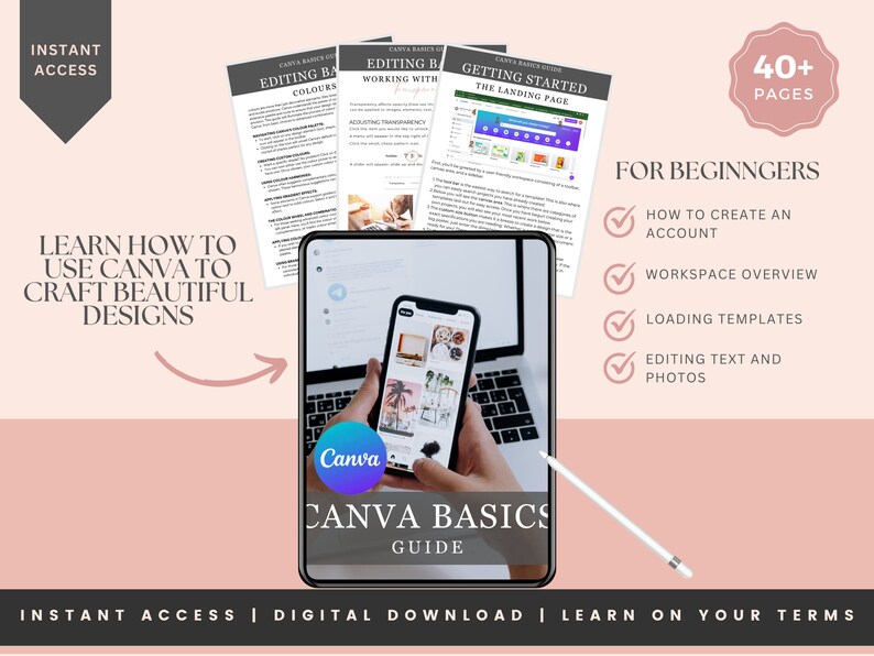 Canva Basics Guide, for Beginners, Master Resell Rights, PLR Ebook ...