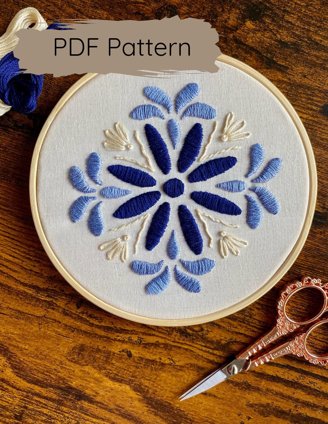 Mexican Talavera Embroidery Pattern: Beginner-friendly Floral Design ...