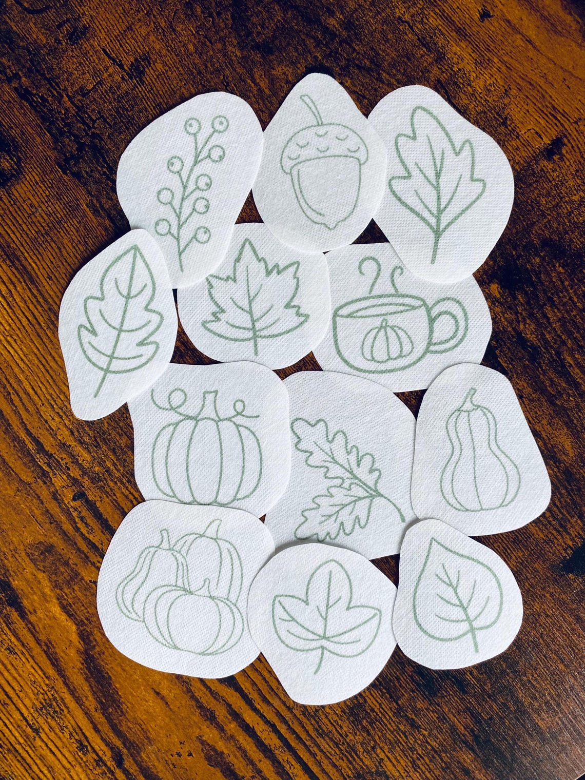 Fall Embroidery Stickers: Stick and Stitch Patterns - Washable Designs ...