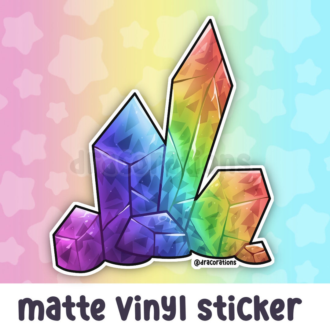 Rainbow Crystal 3" Vinyl Sticker | Pretty Rainbow Laptop Decal ...