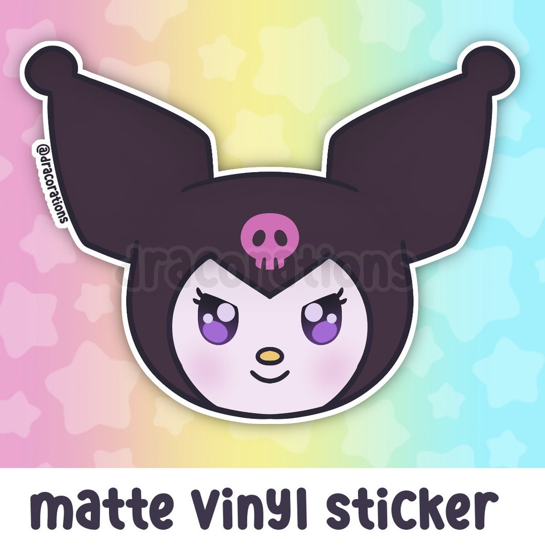Kawaii Goth Bunny 3" Vinyl Sticker | Cute Dark Rabbit Mascot Laptop ...