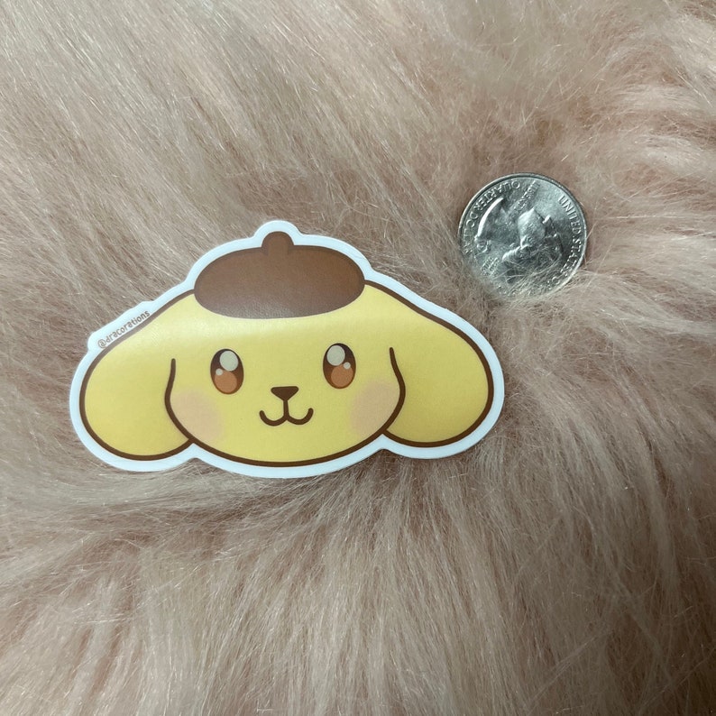 Pudding Dog Vinyl Sticker Kawaii Yellow Puppy Cute Mascot Laptop Decal ...