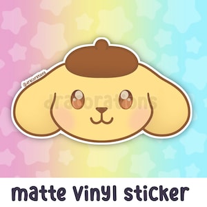 Pudding Dog Vinyl Sticker | Kawaii Yellow Puppy Cute Mascot Laptop ...
