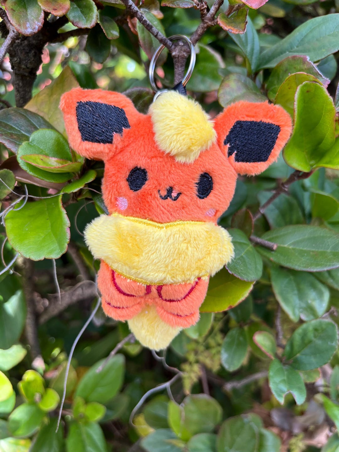 Fire Fox Plush Keychain | Handmade Plushie Charm Gift for Gamers Anime ...