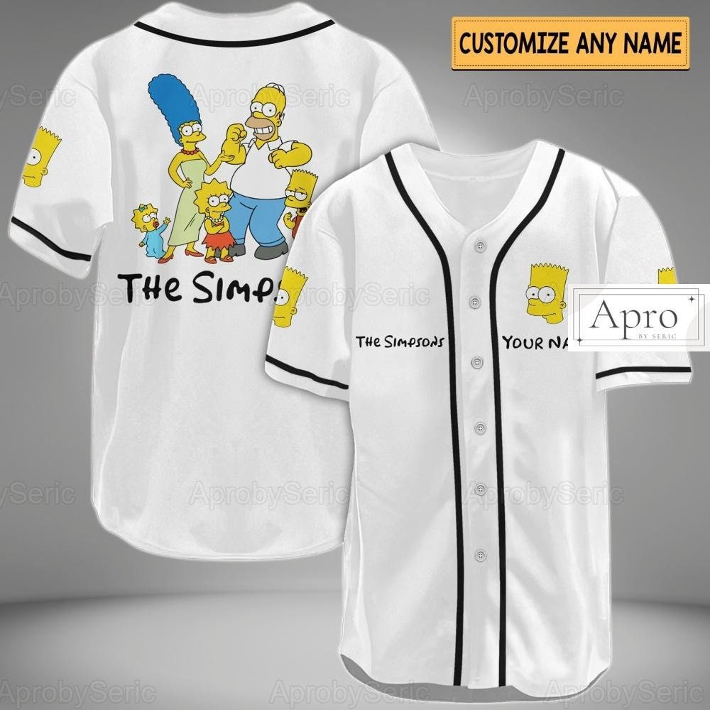 Custom the Simpsons Jersey, Simpsons Family Baseball Shirt, Funny Movie ...
