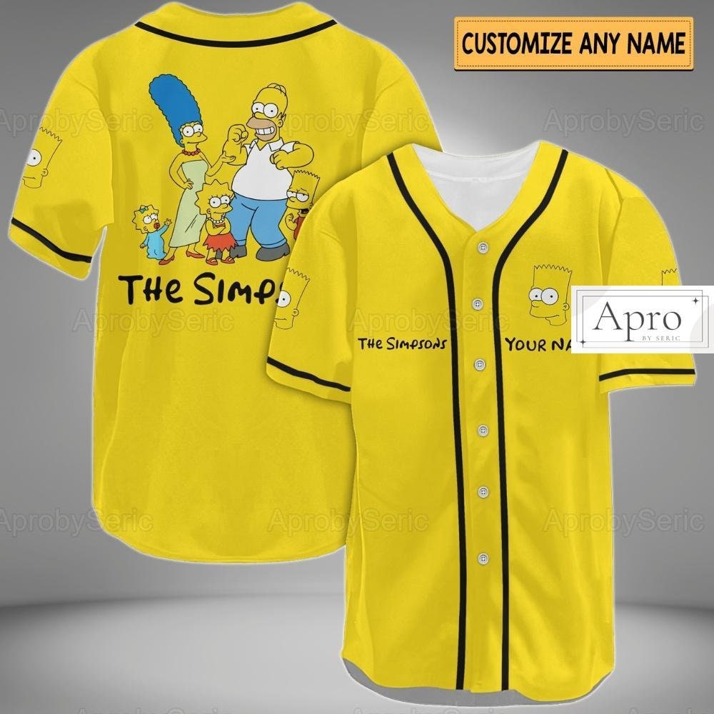 Custom the Simpsons Jersey, Simpsons Family Baseball Shirt, Funny Movie ...