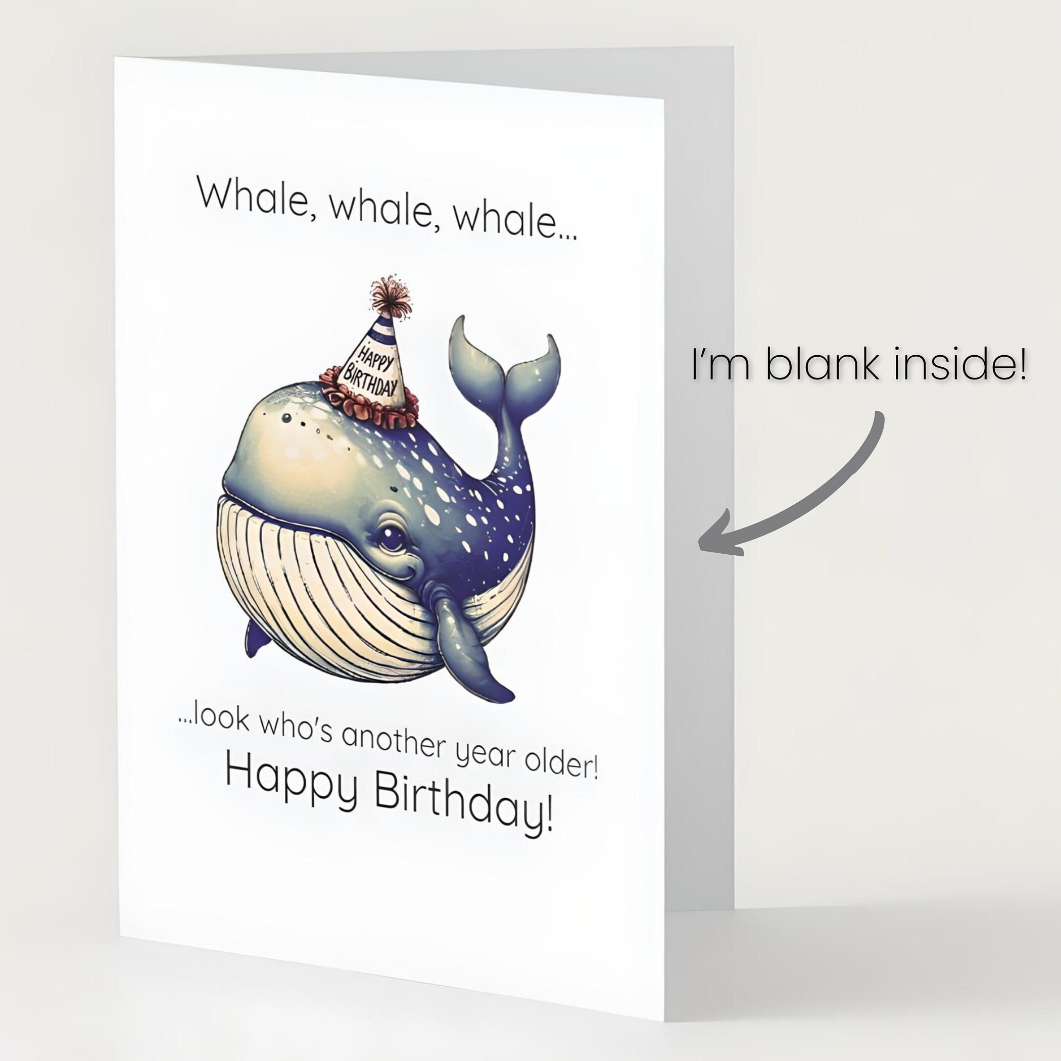 Whale, Whale, Whale Birthday Card, Instant Download, Digital Download ...