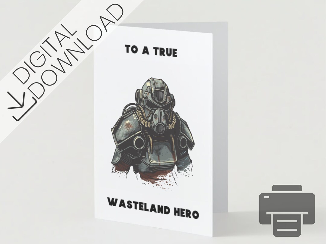 Fallout Themed Greeting Card | to a True Wasteland Hero | Digital ...