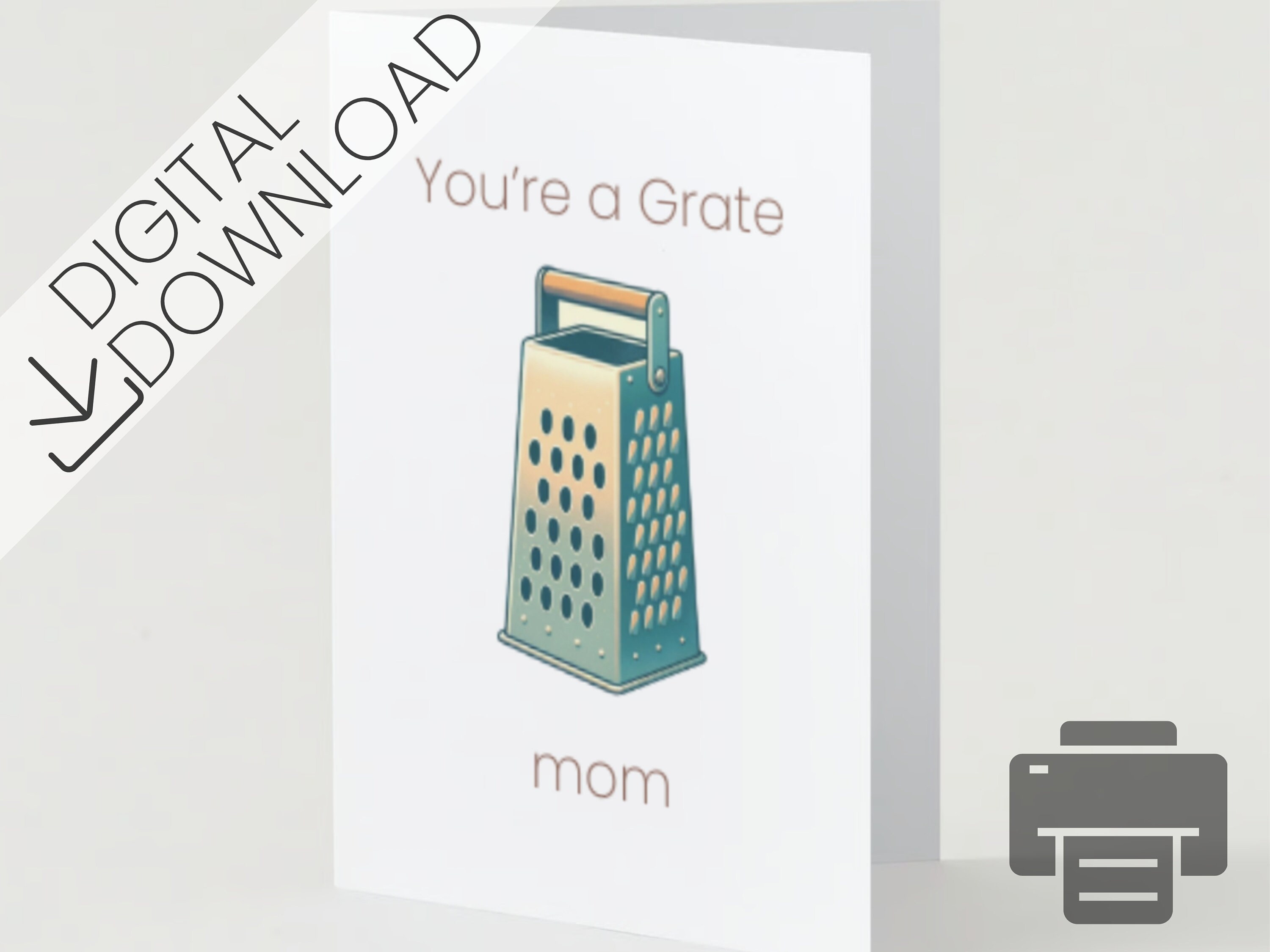 Printable Mother's Day Card 'the Grate Mom' - Instant Download, Funny ...