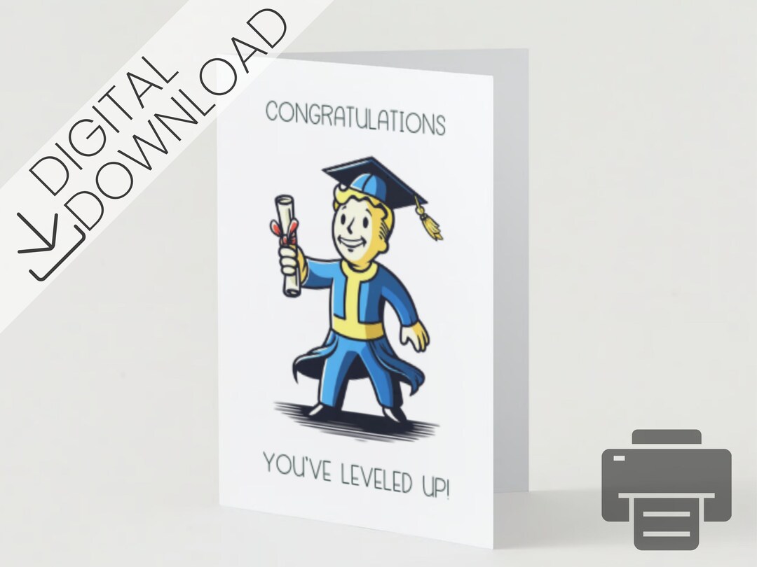 Graduation Card "you've Leveled Up!" - Printable Congrats Card With ...