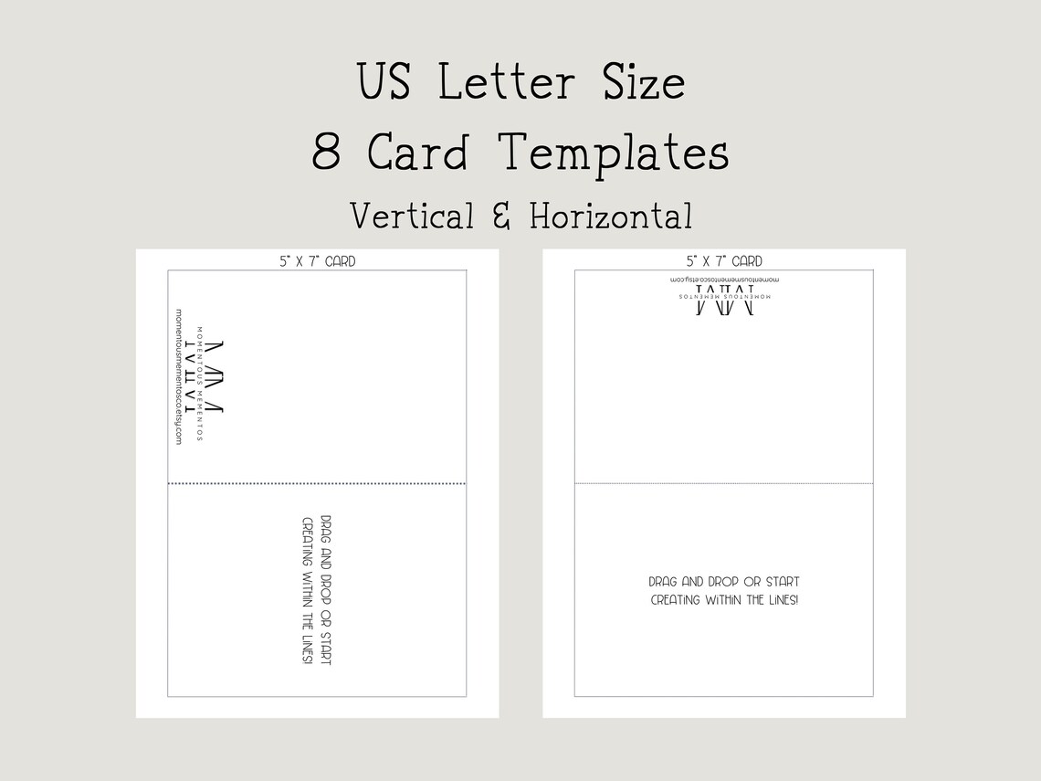 Editable Canva Card Templates | US Letter Size | 8 Card Formats | DIY ...