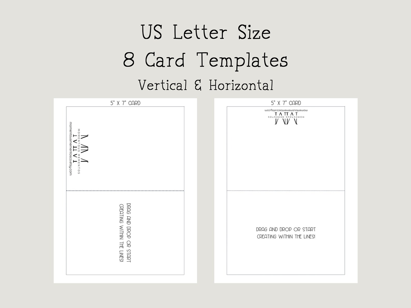 Editable Canva Card Templates | US Letter Size | 8 Card Formats | DIY ...