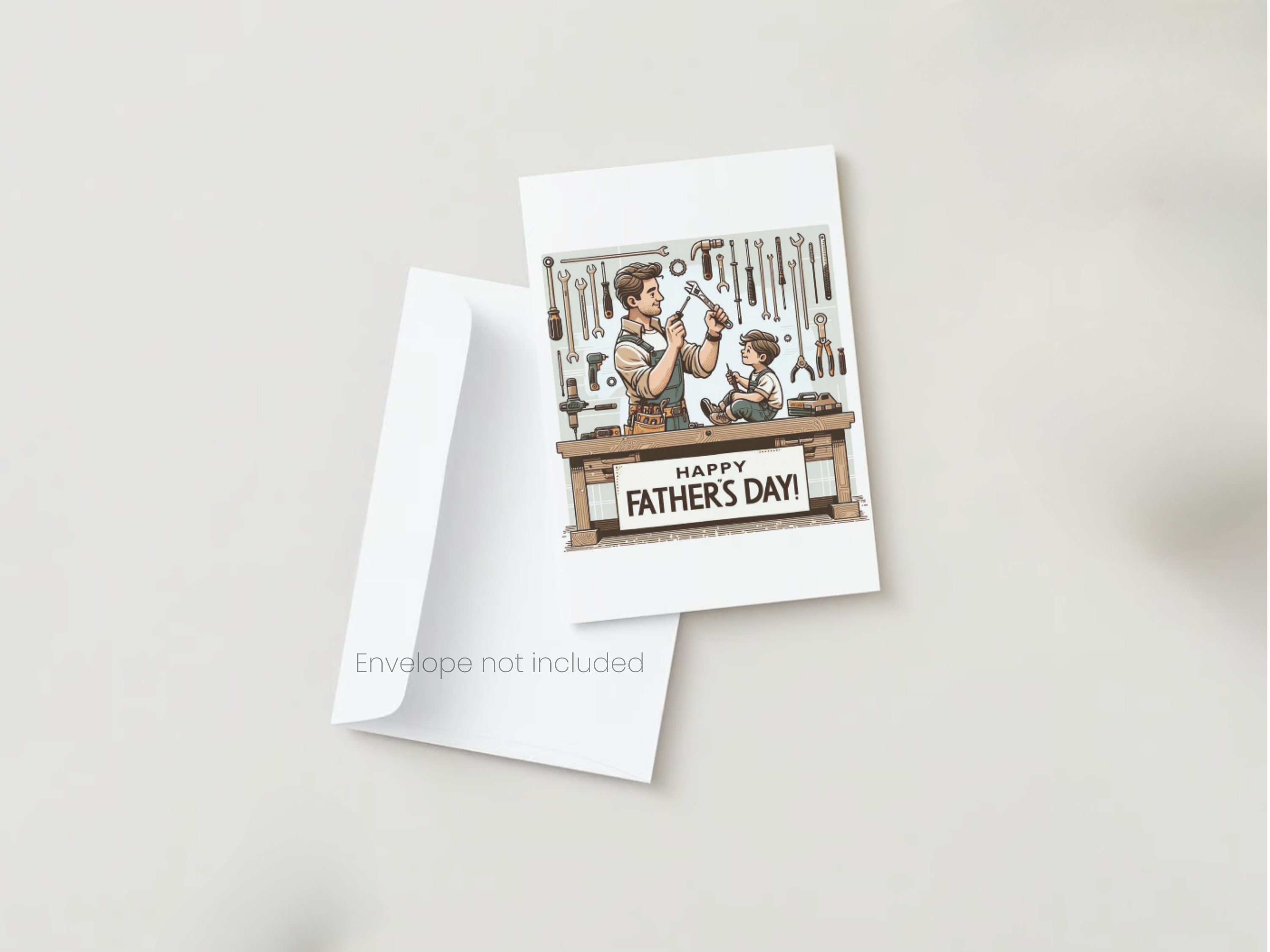 Happy Father's Day - Digital Downloadable Greeting Card, Handyman Theme ...