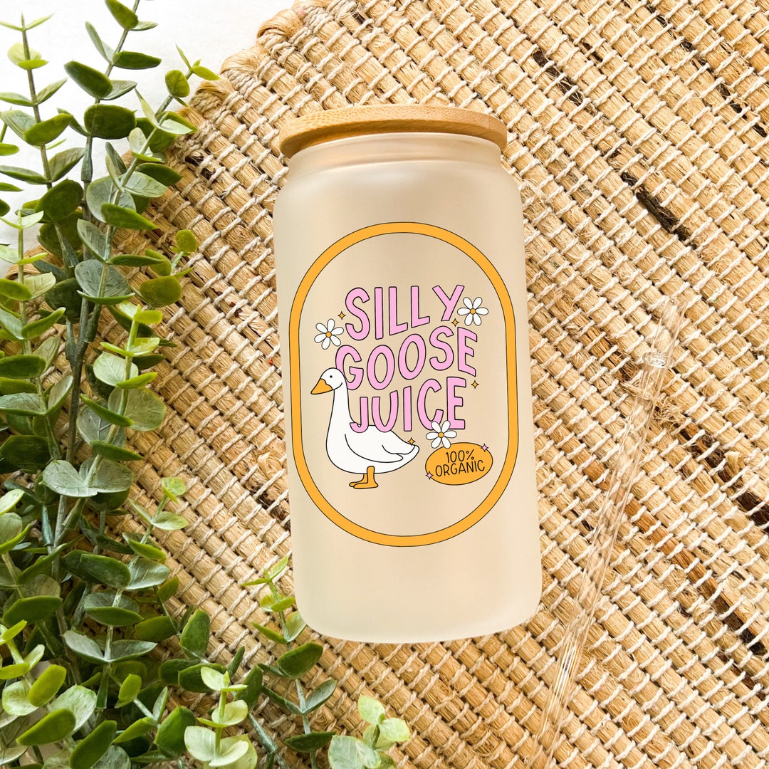 Custom Beer Can Glass Frosted Cups Silly Goose Funny Gift Iced Coffee ...
