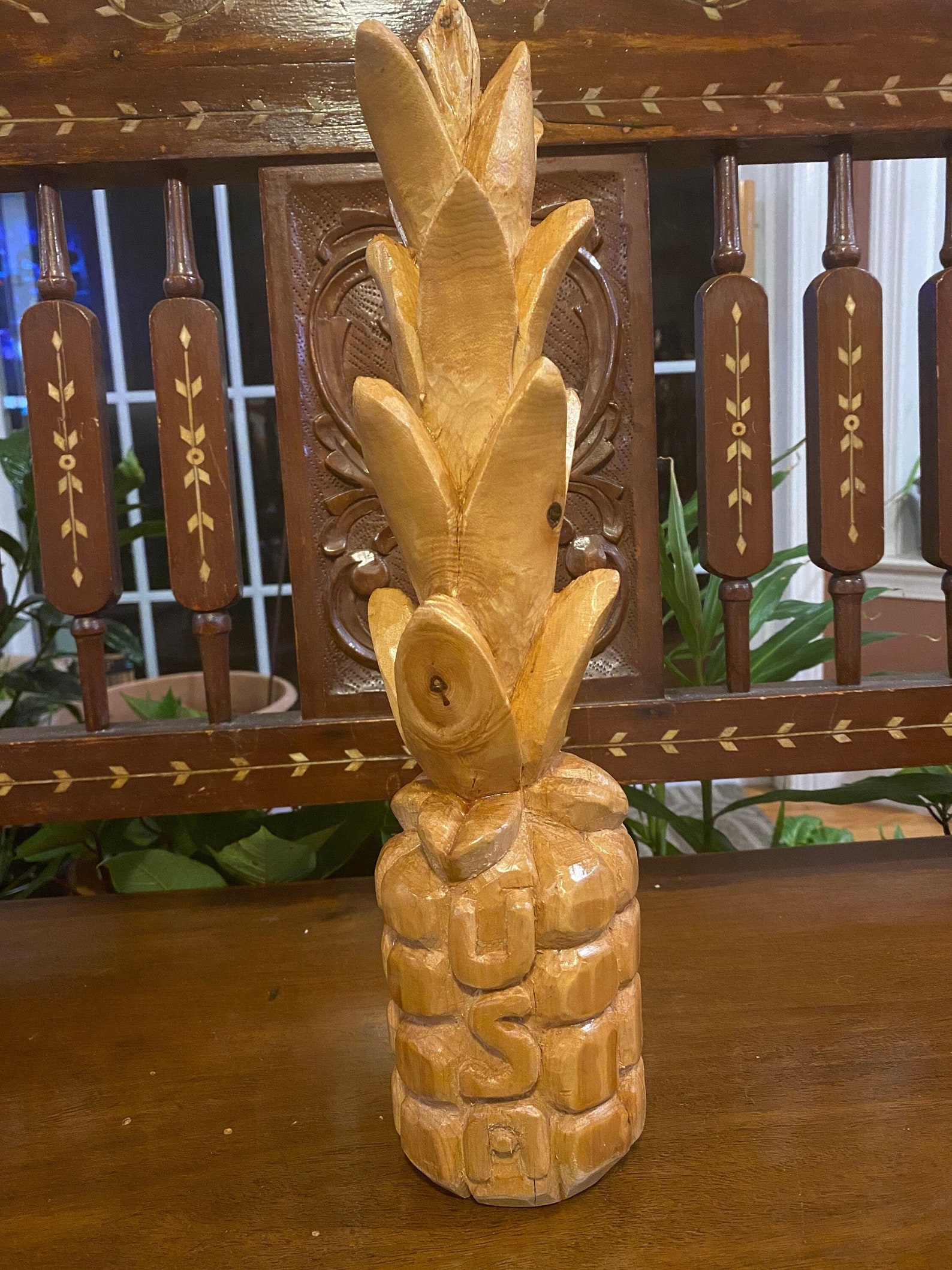 Hand Carved Wooden Pineapple - Etsy
