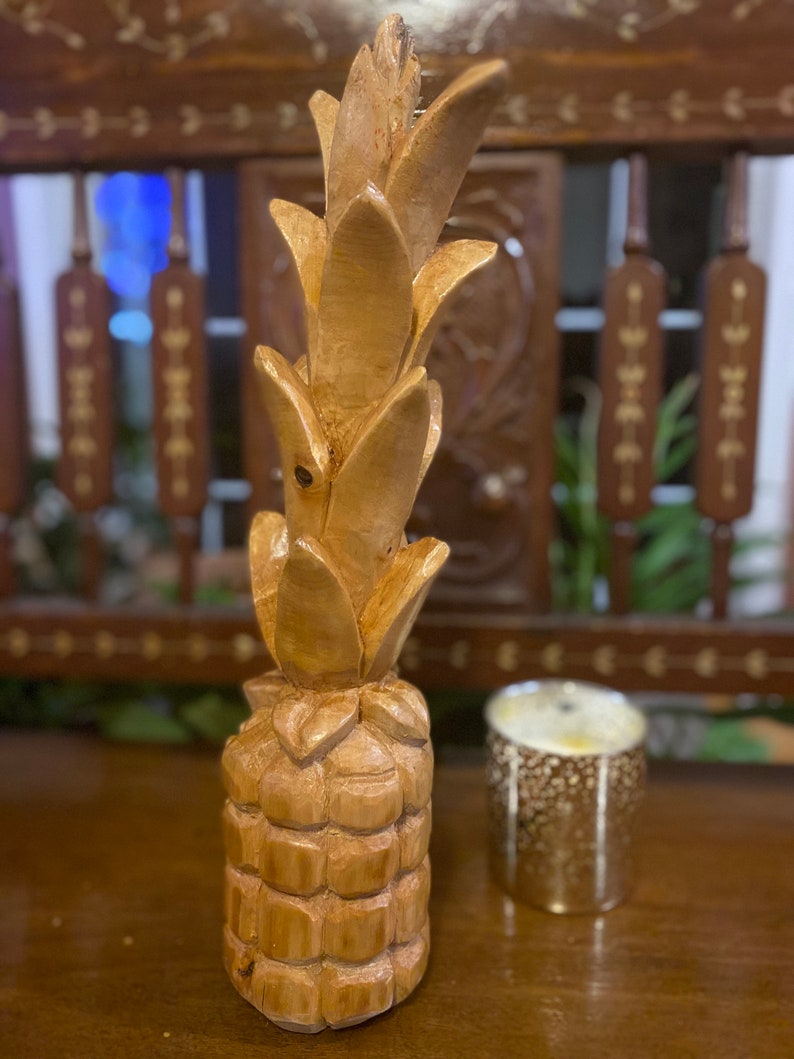 Hand Carved Wooden Pineapple - Etsy