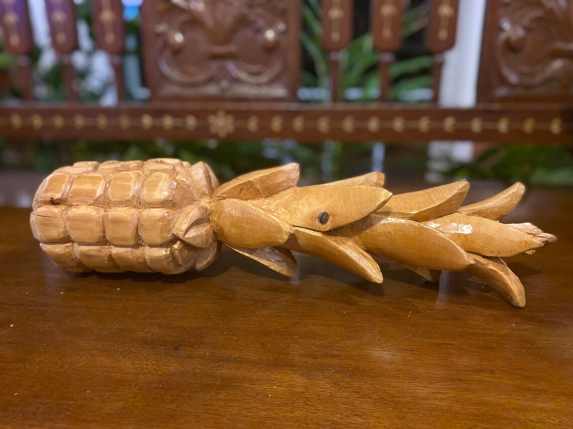 Hand Carved Wooden Pineapple - Etsy