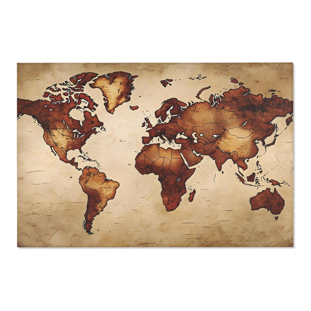 World Map Area Rug - Great for Gift, Home Decor, Floor Mat, Room Accent ...