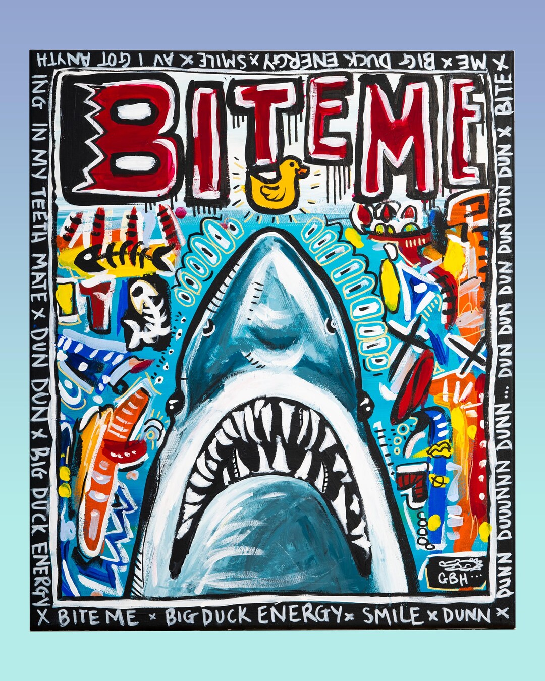 Original Signed Acrylic 'bite Me' Painting - Etsy