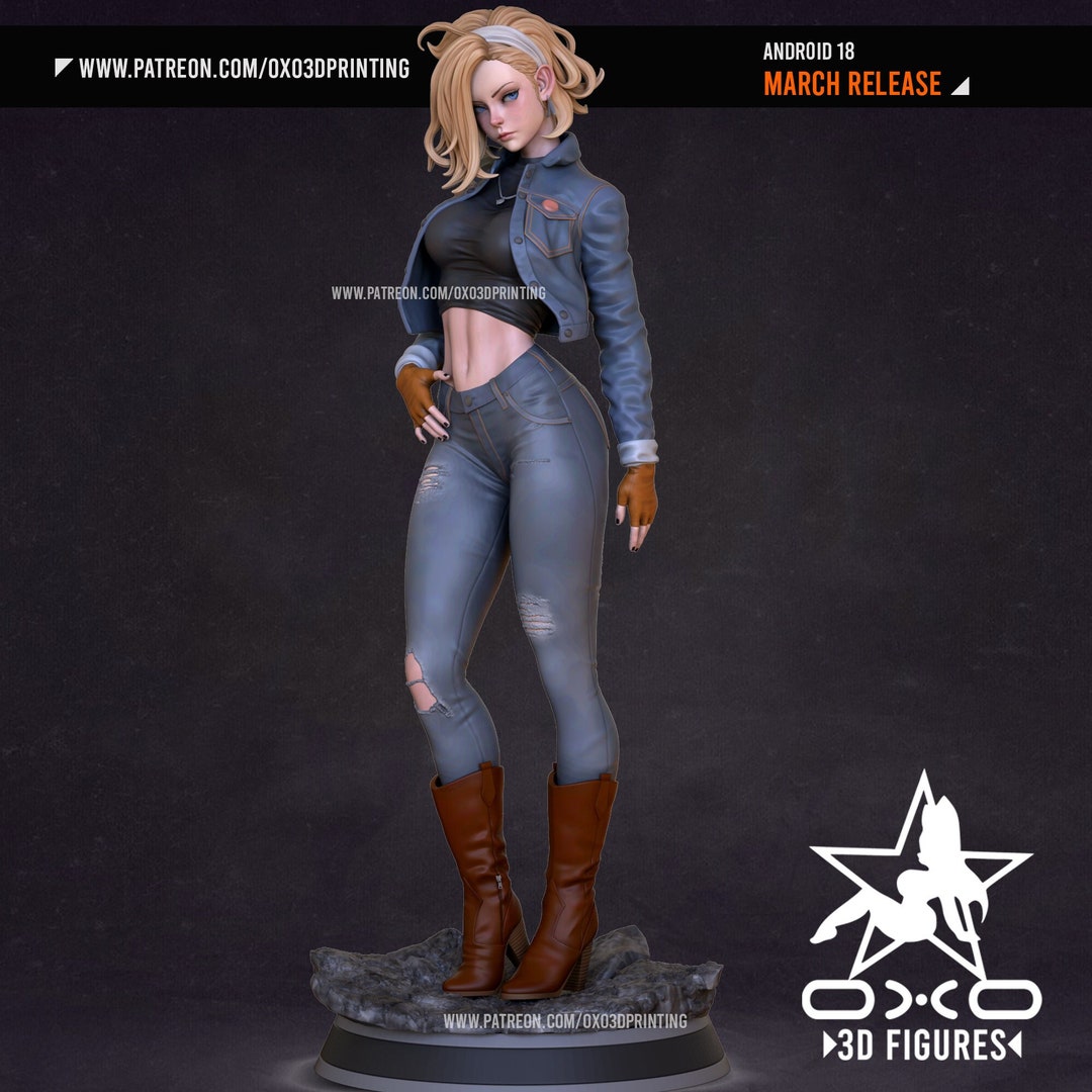 Android 18, 3D Printed, Resin Model, Garage Kit, Un-painted ...