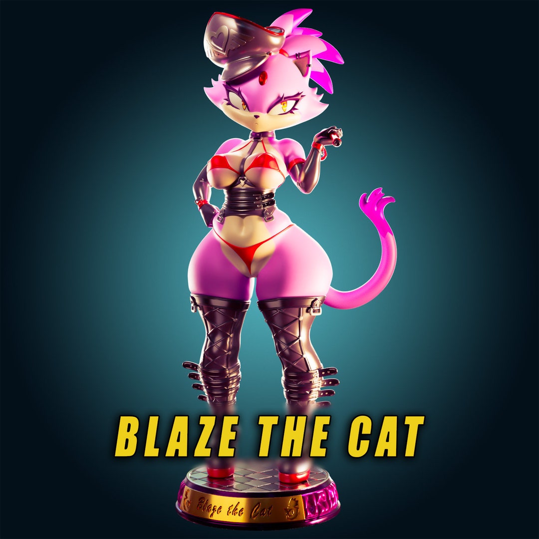 Blaze the Cat Pin-up 3D Printed Resin Model Unpainted Unassembled Fan Art Garage Kit SFW NSFW ...