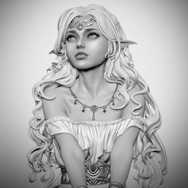Elf Princess 3D Printed Resin Model Un-painted & Unassembled Garage Kit ...