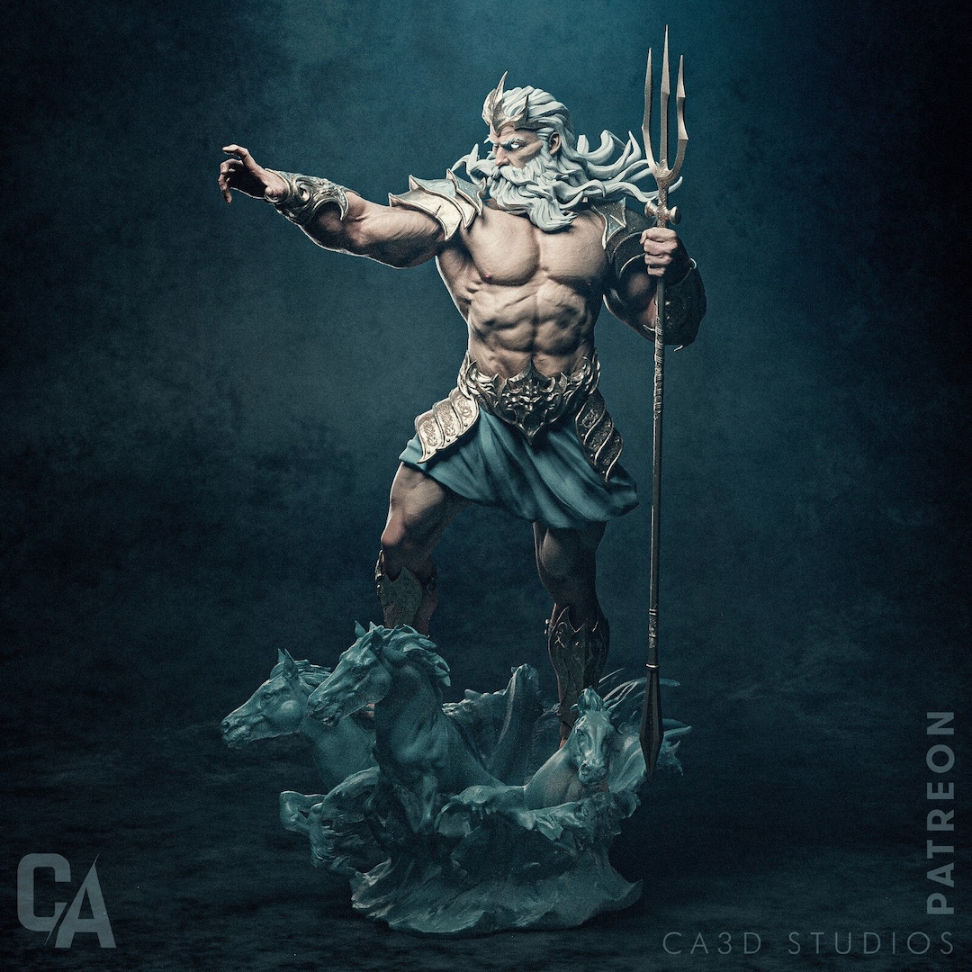 Poseidon Fan Art, 3D Printed, Resin Model, Garage Kit, Un-painted ...