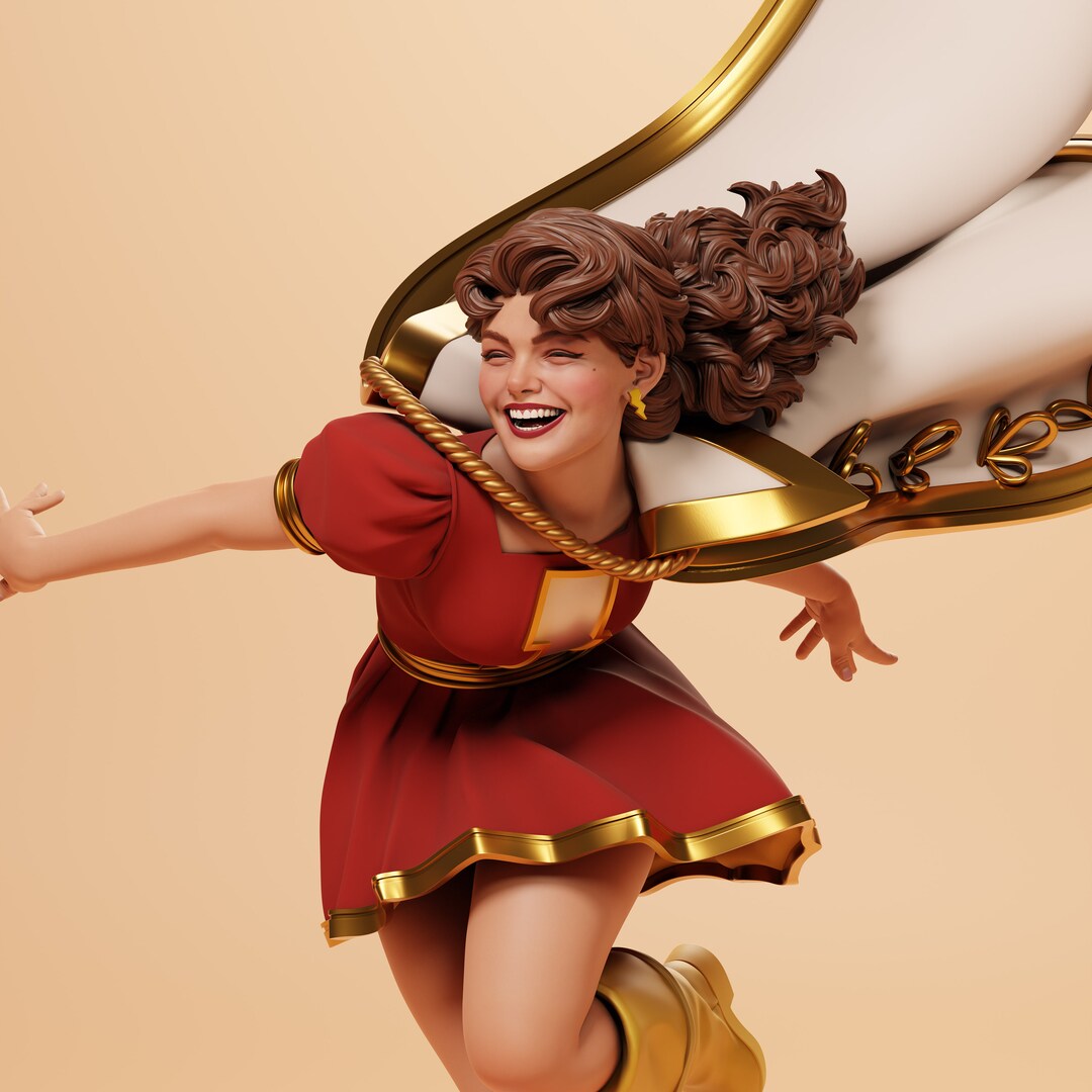 Mary Marvel Bombshell Pinup Fan Art 3D Printed Resin Model Garage Kit ...