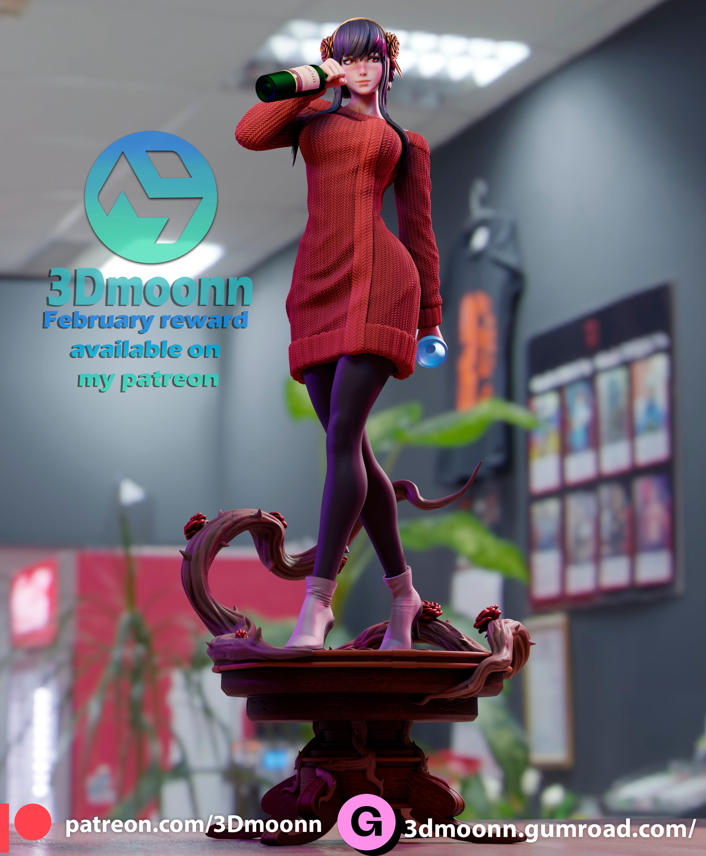 Yor Forger Spy X Family Fan Art 3D Printed Resin Model Garage Kit Un ...