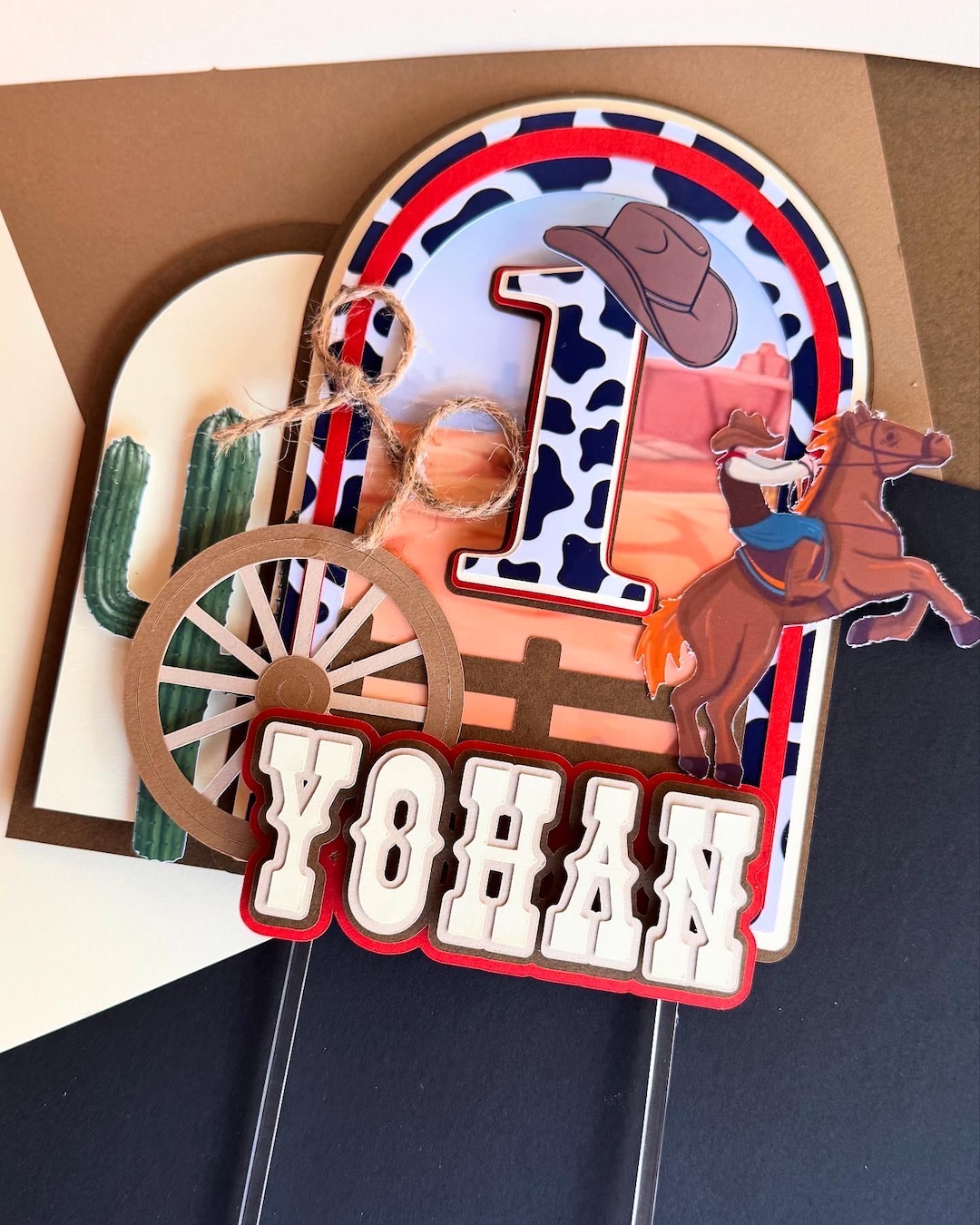 First Rodeo Cake Topper (red) - Etsy