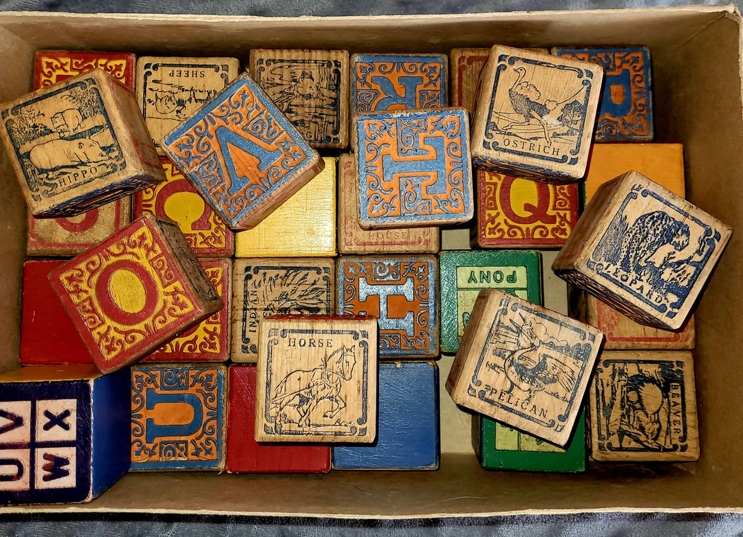 Assorted Antique Wooden Blocks - Etsy
