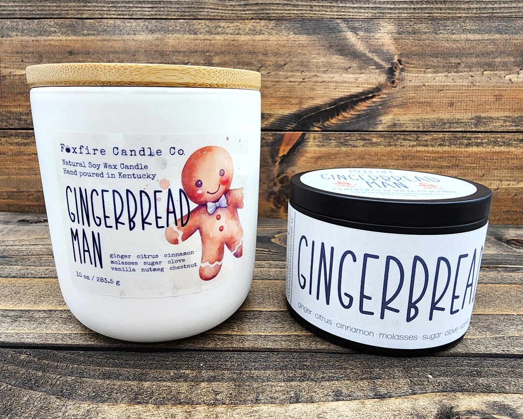 Gingerbread Man Candle 100% Natural Soy Wax Candle - Etsy