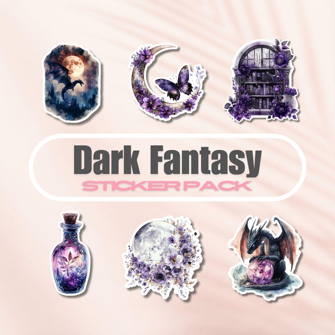 Dark Fantasy Sticker Pack, Vinyl Bookish Stickers Bundle, Book Lover ...