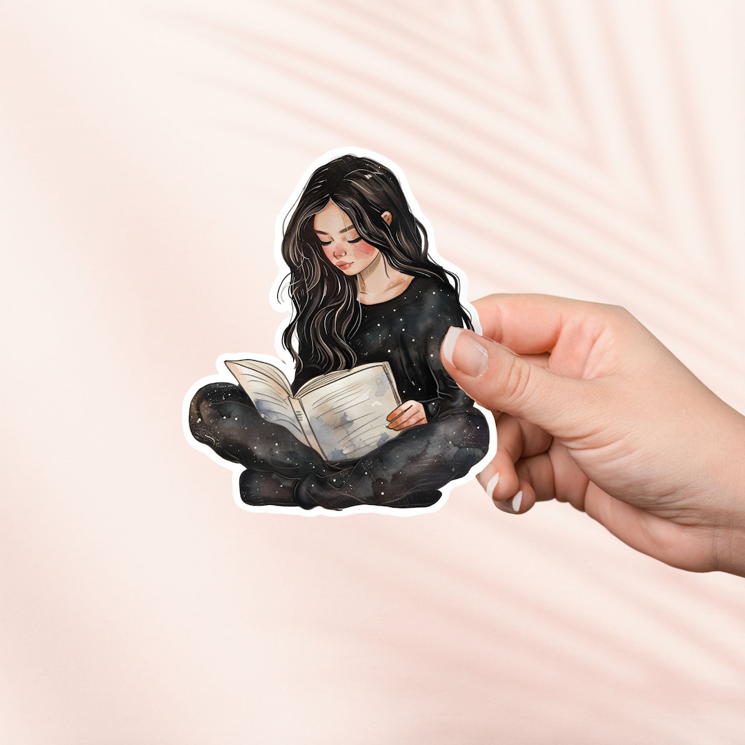 Girl Reading Sticker, Cute Cottagecore Sticker, Kindle Stickers,bookish ...