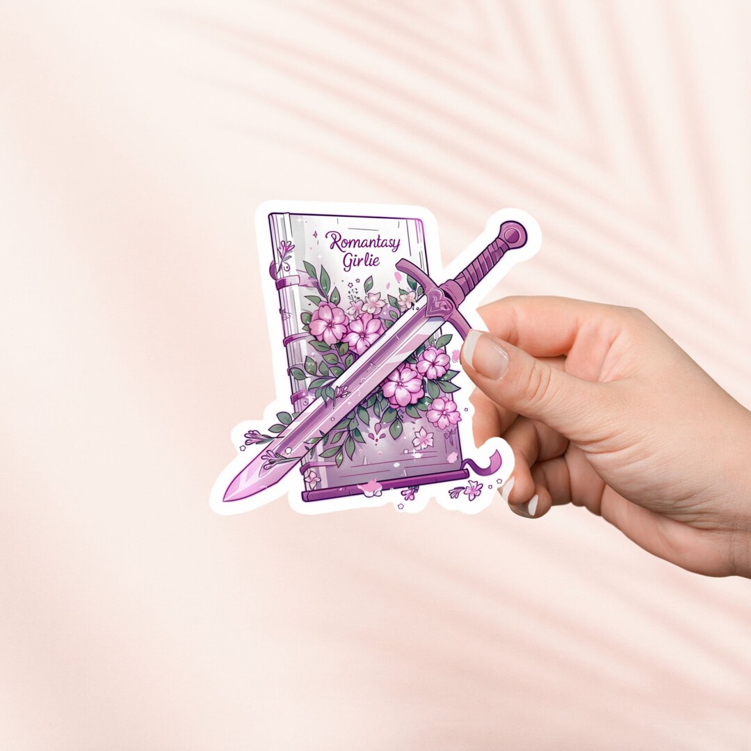 Romantasy Girlie Sticker, Kindle Sticker, Bookish Merch, Book Lover ...