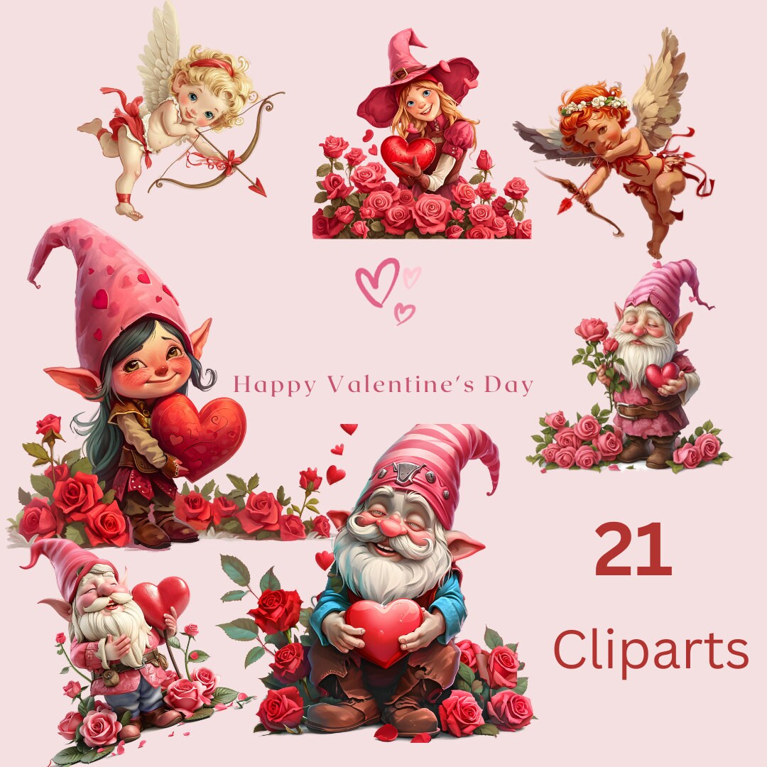Valentine's Day, Gnome PNG Valentine's Day Clipart, Valentine's Day PNG ...