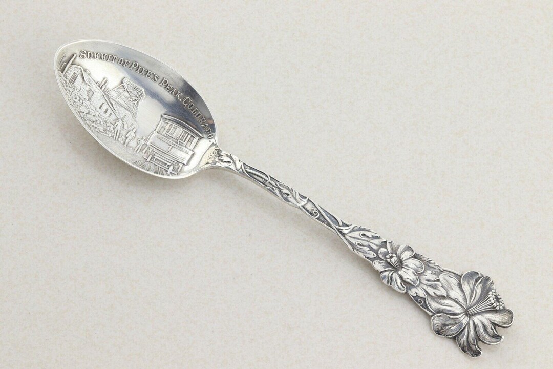 Sterling Silver Summit of Pikes Peak Colorado Souvenir Spoon 5 Inches ...