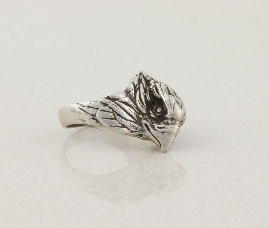 Men's Sterling Silver Eagle Head Ring Size 13 - Etsy