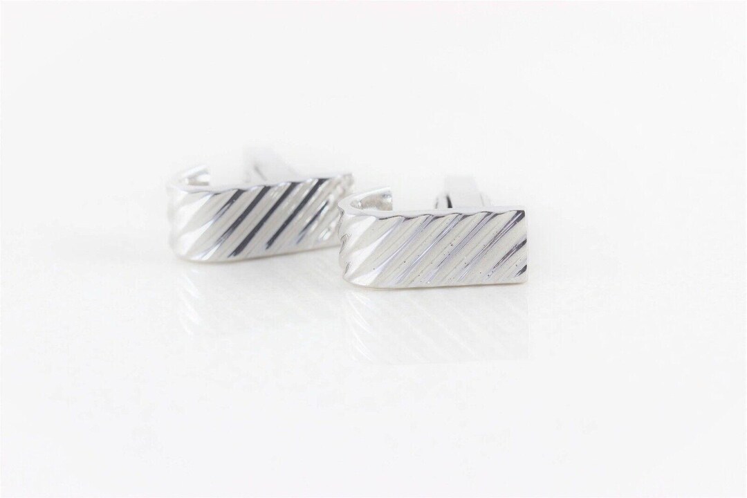 Mens Sterling Silver Swank Bullet Back Cufflinks - Etsy