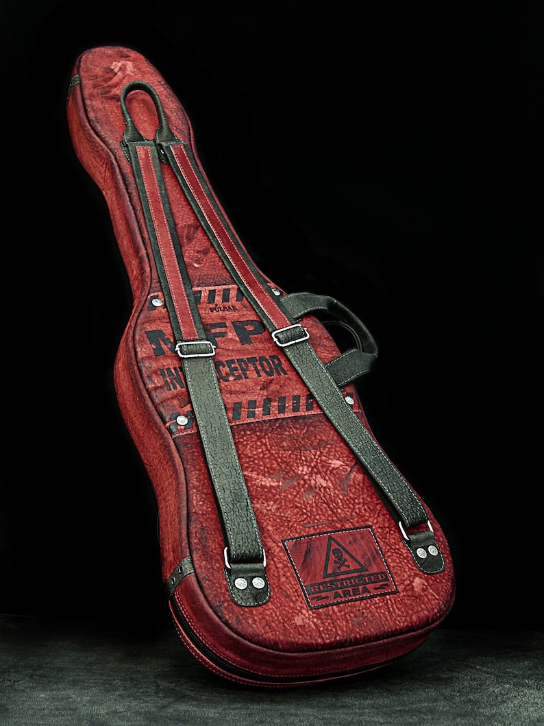 Leather Guitar Bag,post Apocalyptic Model, Electric Guitar Case, Guitar ...