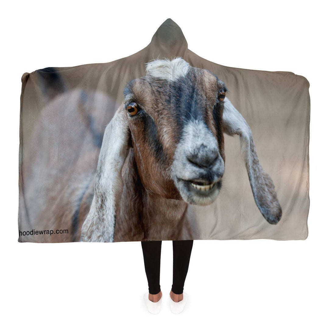 Floppy Ear Goat, Photo Hooded Blanket Wrap - Etsy