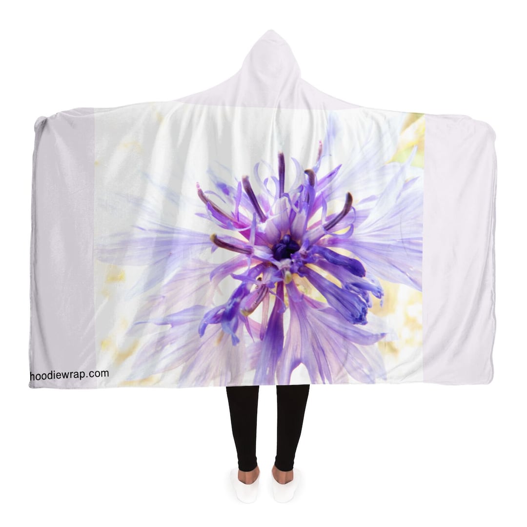 Purple Cornflower, Photo Hooded Blanket Wrap - Etsy