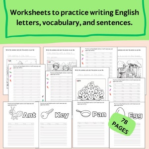 Worksheets to Practice Writing English Letters, Vocabulary, and ...