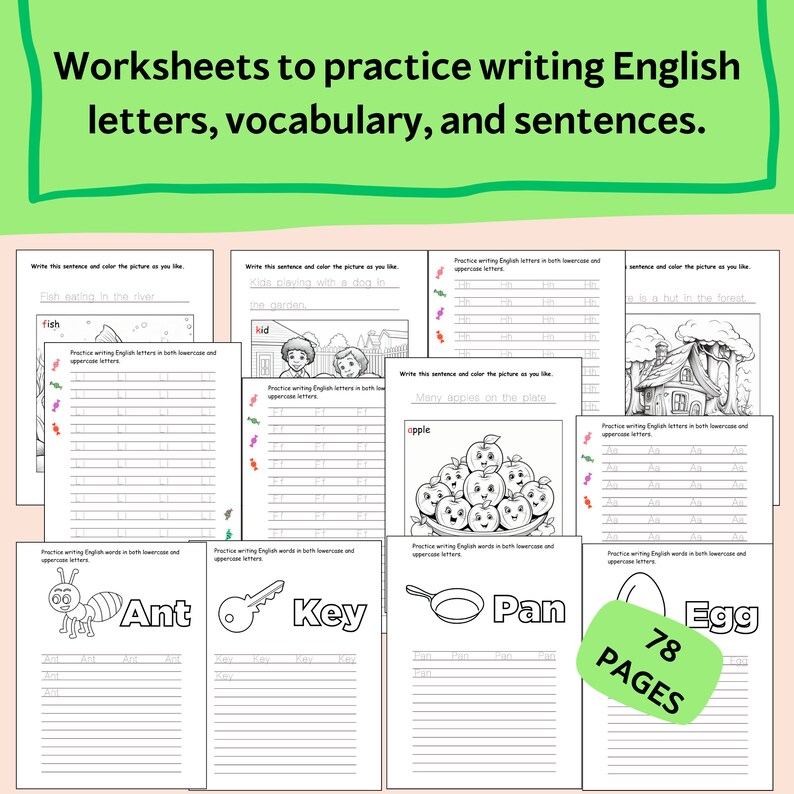 Worksheets to Practice Writing English Letters, Vocabulary, and ...